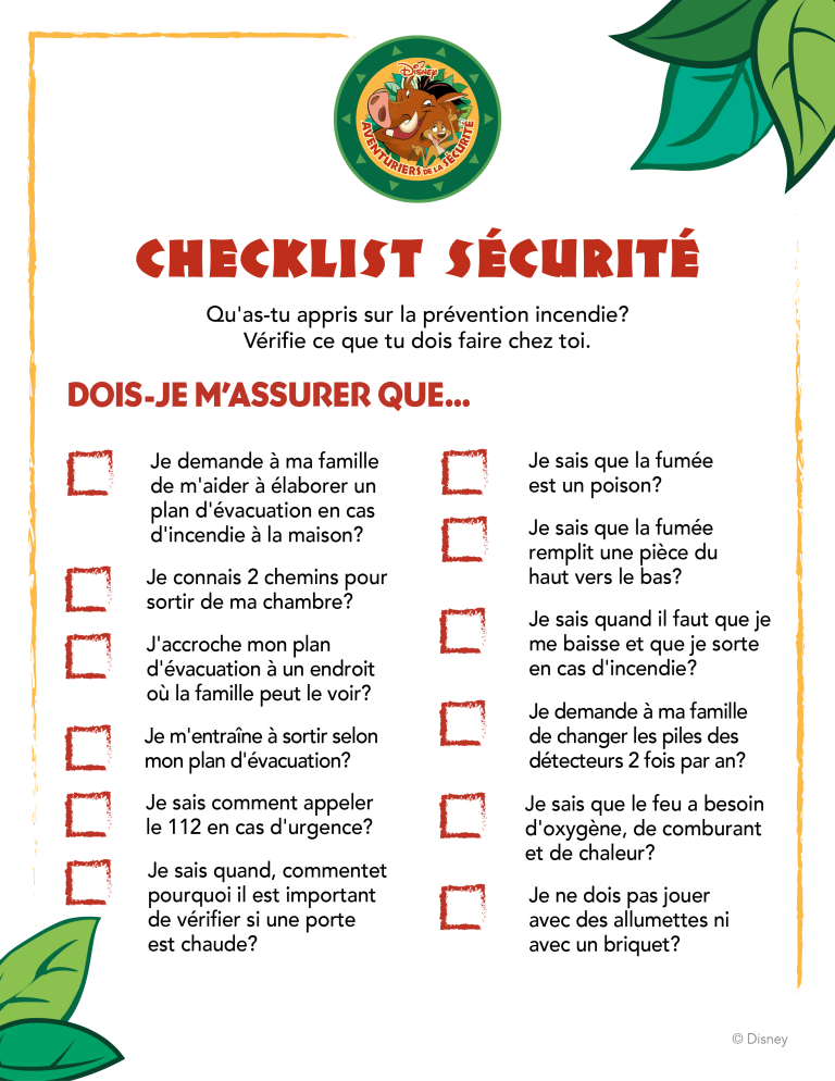 Checklist Sécurité - DWAS FR